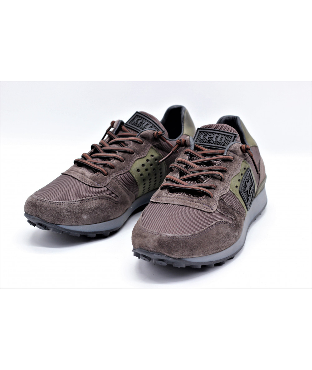 CETTI C1169 TAUPE baskets mode pour hommes avec laçage élastique