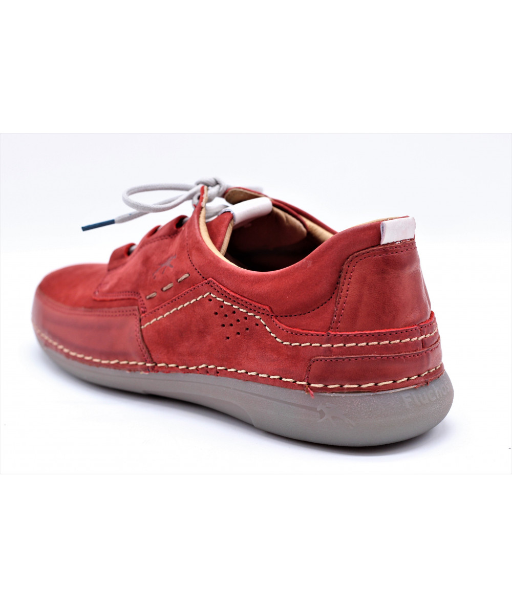FLUCHOS F0802 MATRIX détente à lacets en cuir rouge ou marine pour hommes