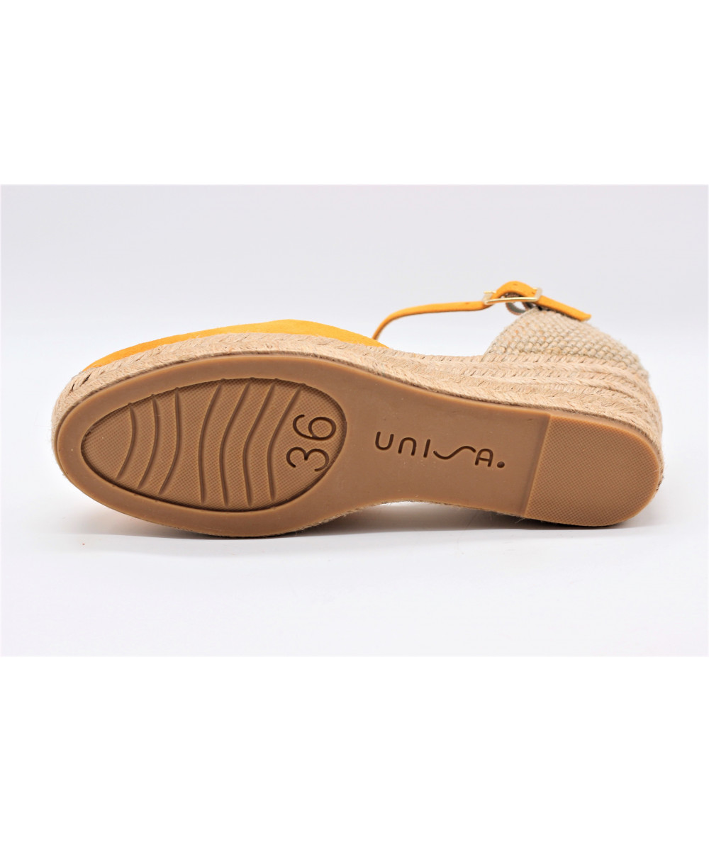 UNISA espadrille CISCA cuir velours JAUNE ou MARRON