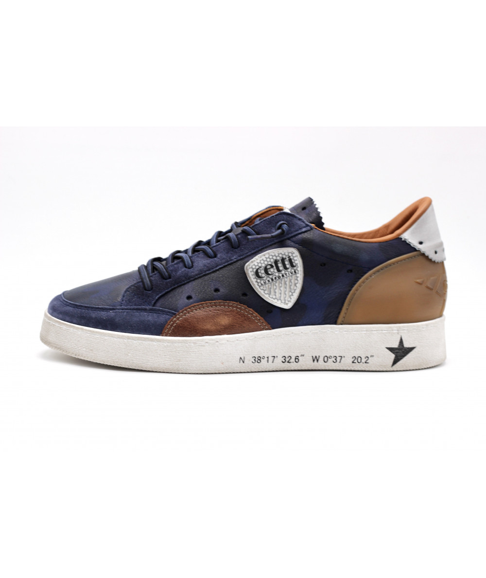CETTI C1257 DIRTY Baskets Homme Cuir Bleu Marine | L'Empreinte Chaussures