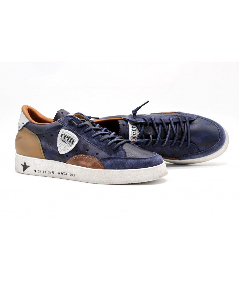 CETTI C1257 DIRTY Baskets Homme Cuir Bleu Marine | L'Empreinte Chaussures