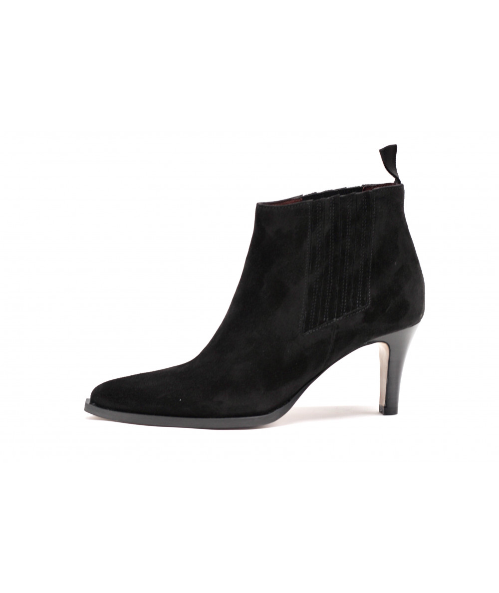 Bottines Velours Noir Femme