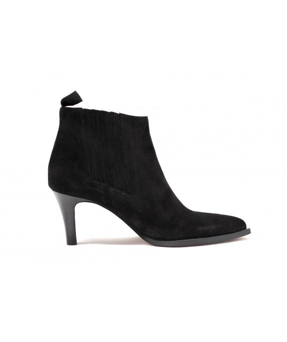 Bottines Velours Noir Femme