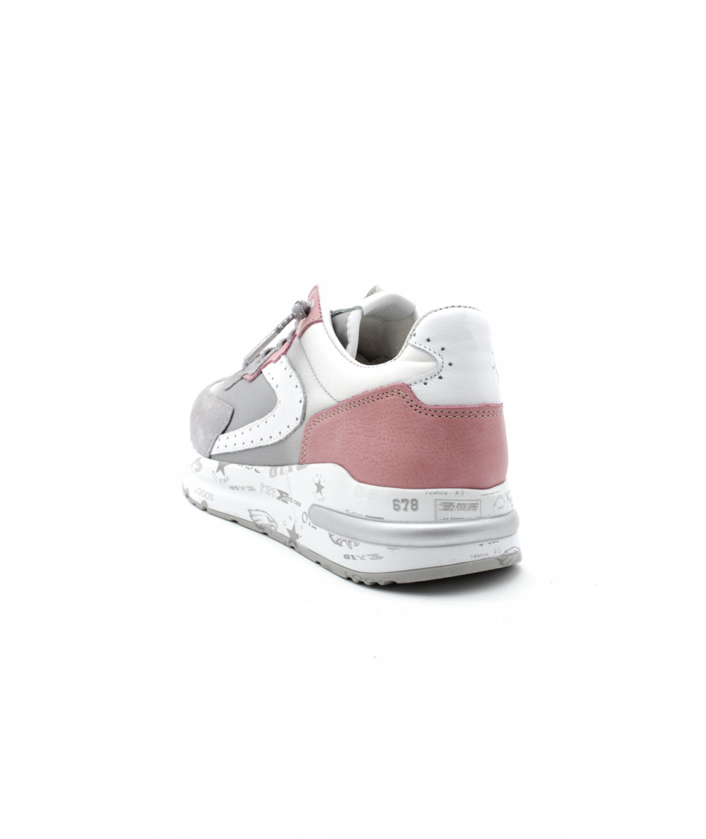 CETTI C1290 Baskets Femmes Cuir Gris Rose Mode | L'Empreinte Chaussures
