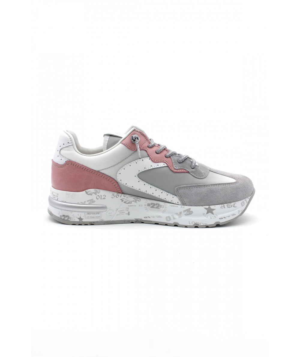 CETTI C1290 Baskets Femmes Cuir Gris Rose Mode | L'Empreinte Chaussures