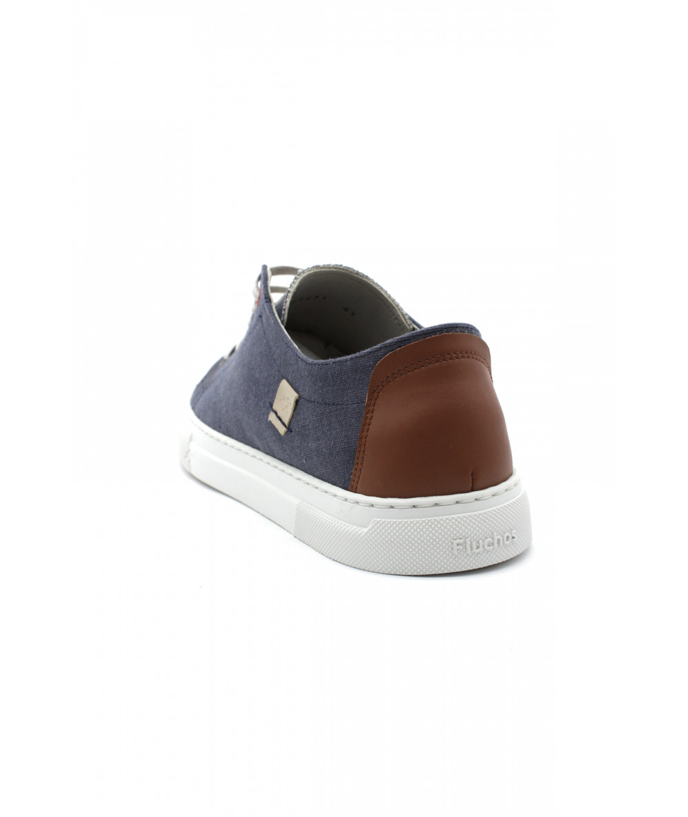 FLUCHOS F1415 NIKO Baskets Cuir Textile Bleu Kaki | L'Empreinte Chaussures