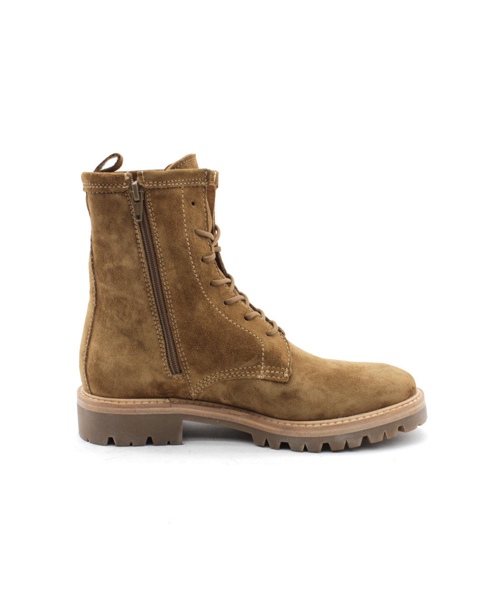 ALPE 2610-11 Bottines en Cuir Velours Kaki Camel | L'Empreinte Chaussures