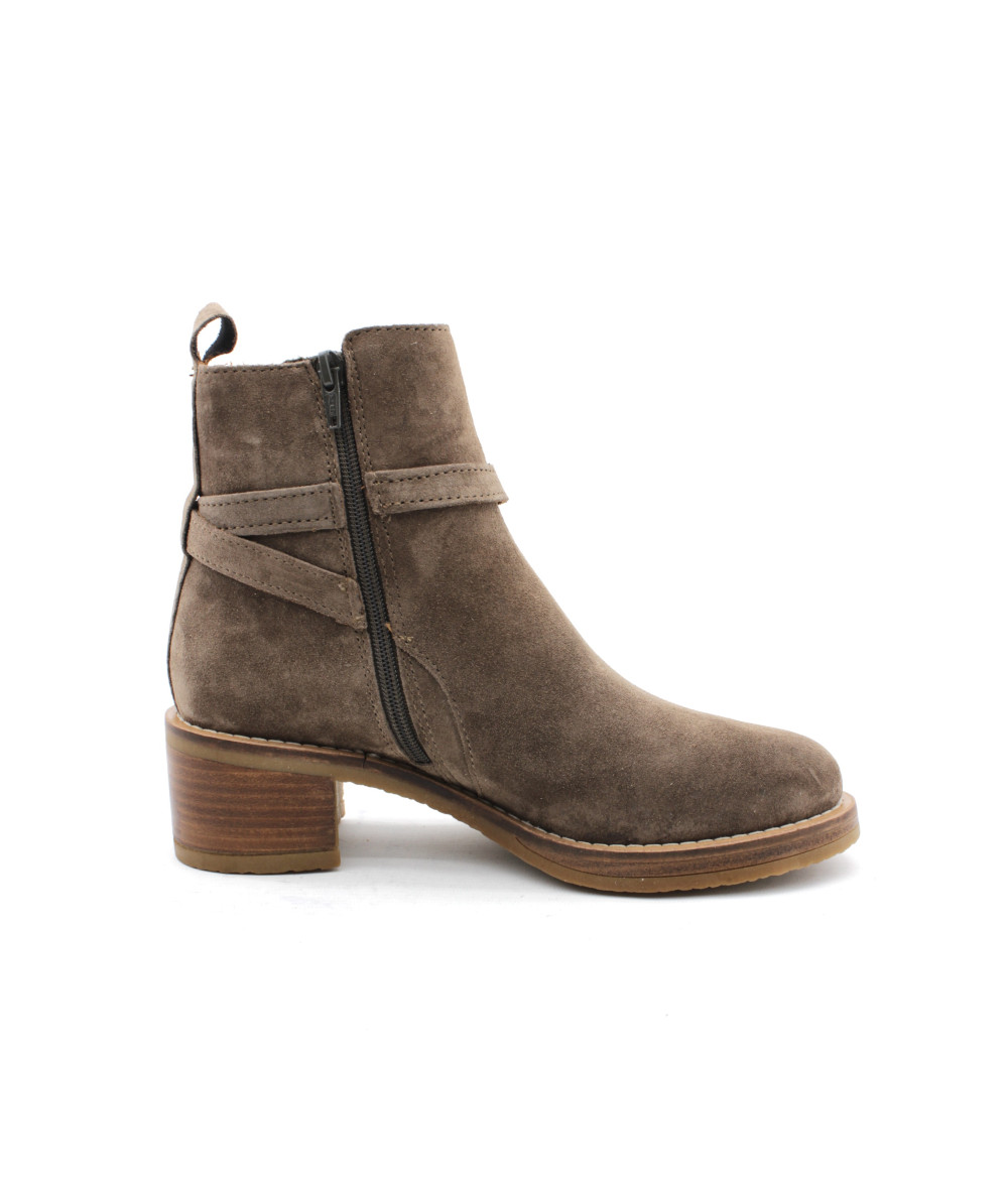 ALPE 2619-37 Bottines Cuir Velours Taupe | L'Empreinte Chaussures