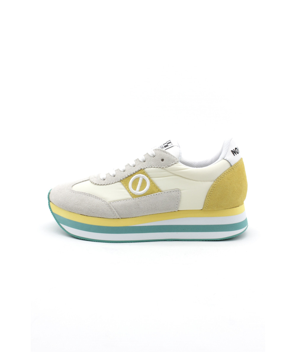 NO NAME FLEX M JOGGER NYL SPL Baskets Cuir Velours Gris Jaune | L'Empreinte