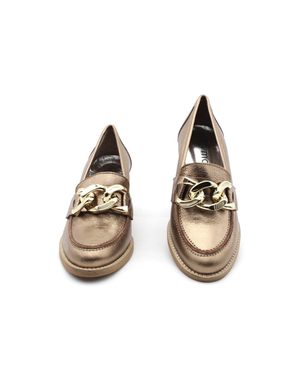 MYMA 6512/03 Mocassins à Talon Cuir Bronze | L'Empreinte Chaussures