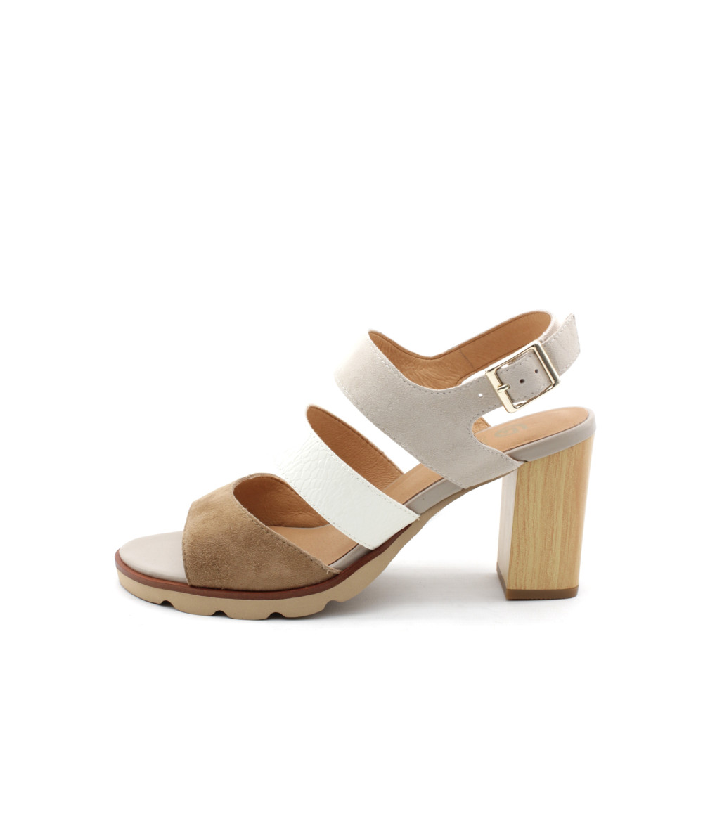 FUGITIVE REVE Sandales Cuir Mastic Marron Élégante | L'Empreinte