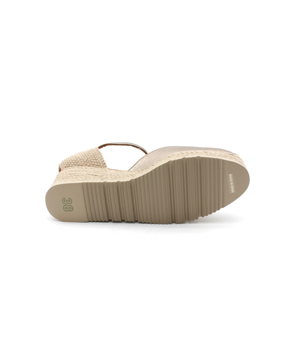 UNISA CISCA MUMM Sandales Espadrilles Cuir Platine | L'Empreinte Chaussures