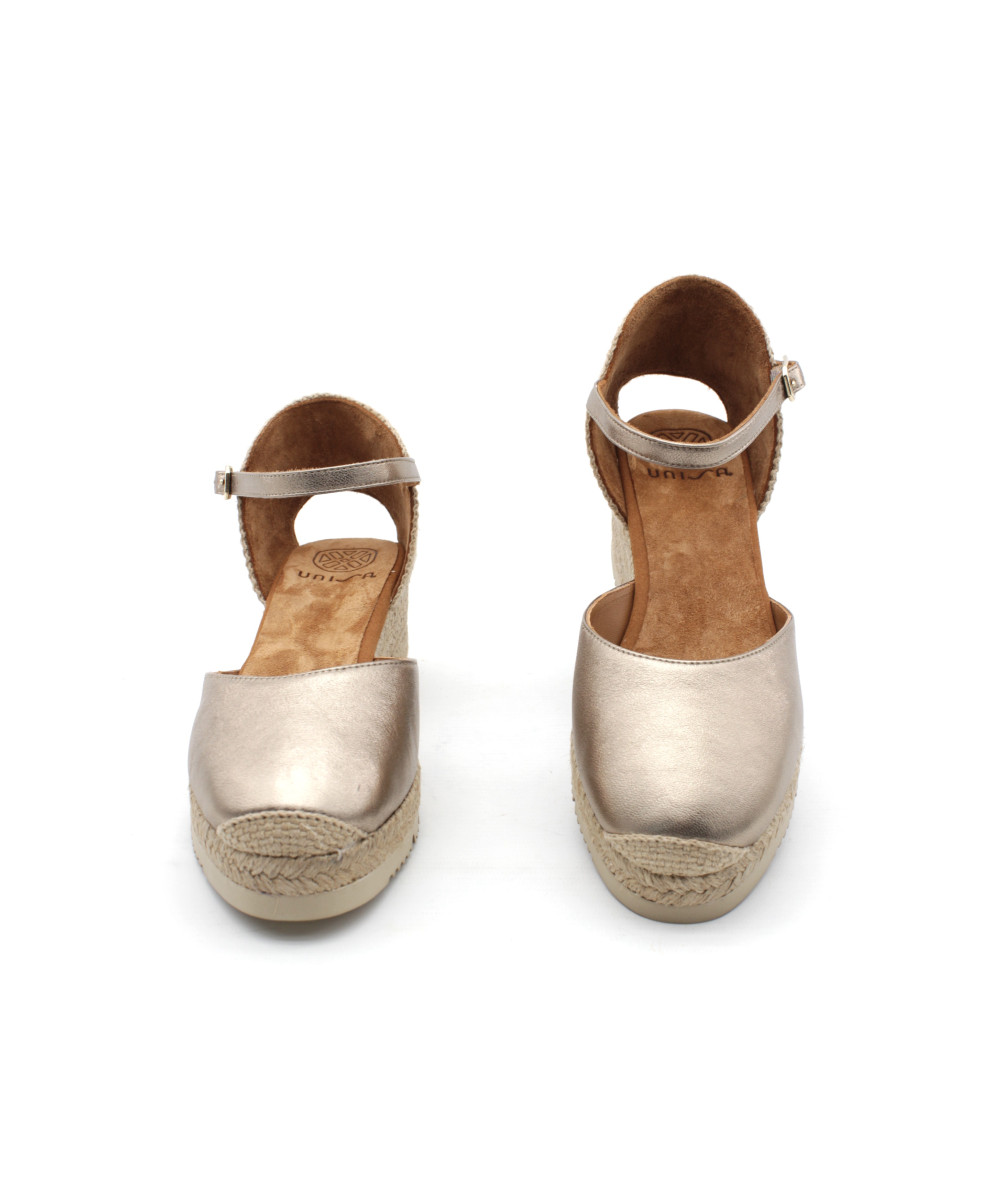 UNISA CISCA MUMM Sandales Espadrilles Cuir Platine | L'Empreinte Chaussures