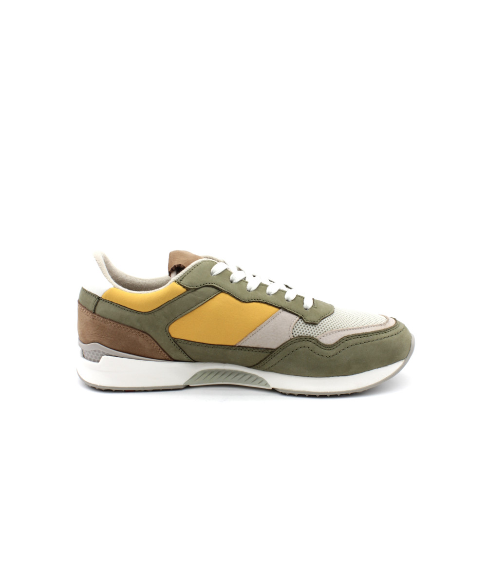 LLOYD ELOY Baskets Hommes Cuir Kaki et Jaune | L'Empreinte Chaussures