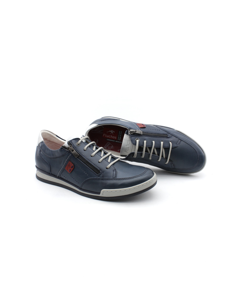 FLUCHOS F0148 ETNA Baskets Cuir Bleu Marine | L'Empreinte Chaussures