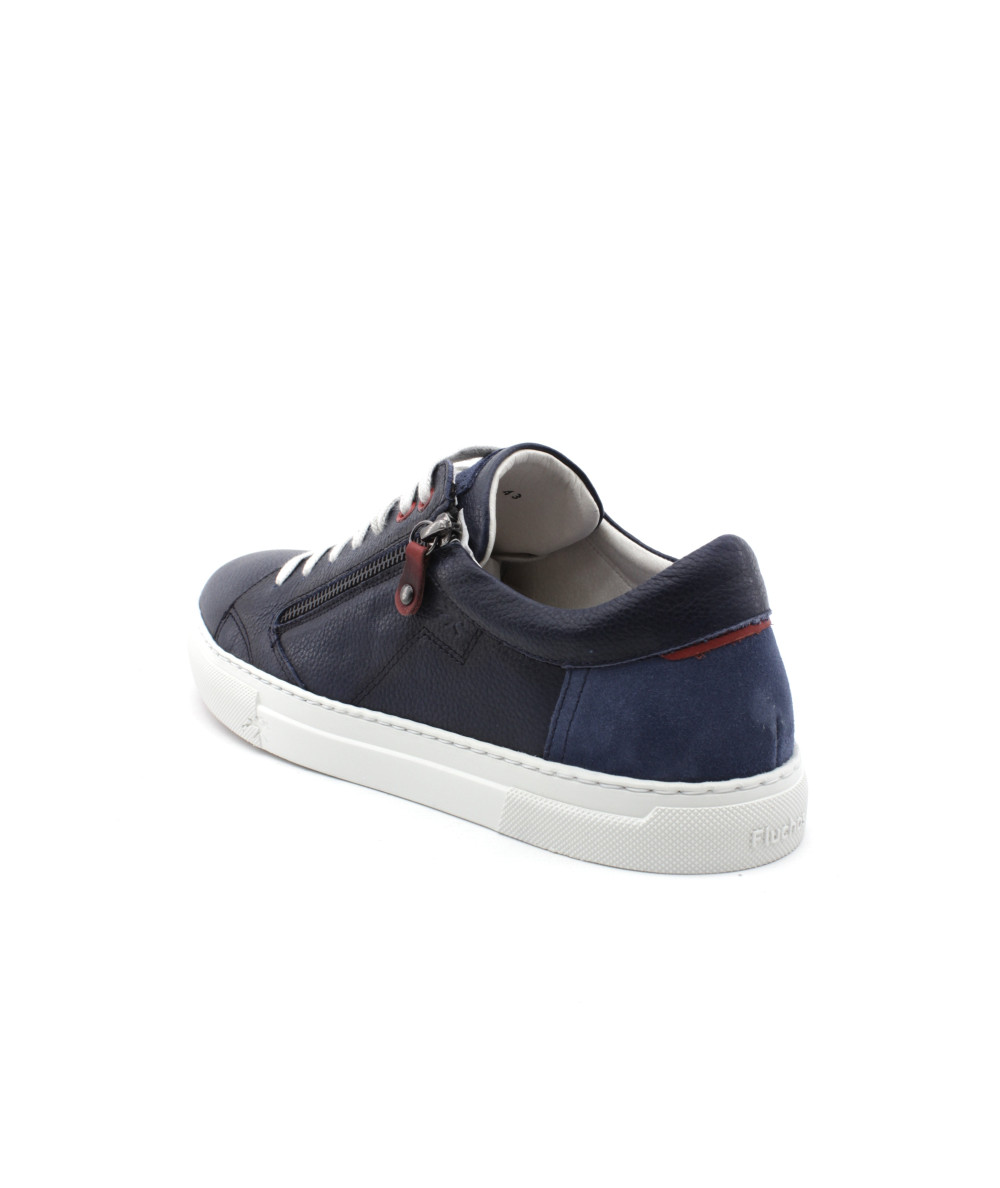 FLUCHOS F1410 NIKO Baskets Cuir Vert Marron Rouge Marine Blanc et Orange