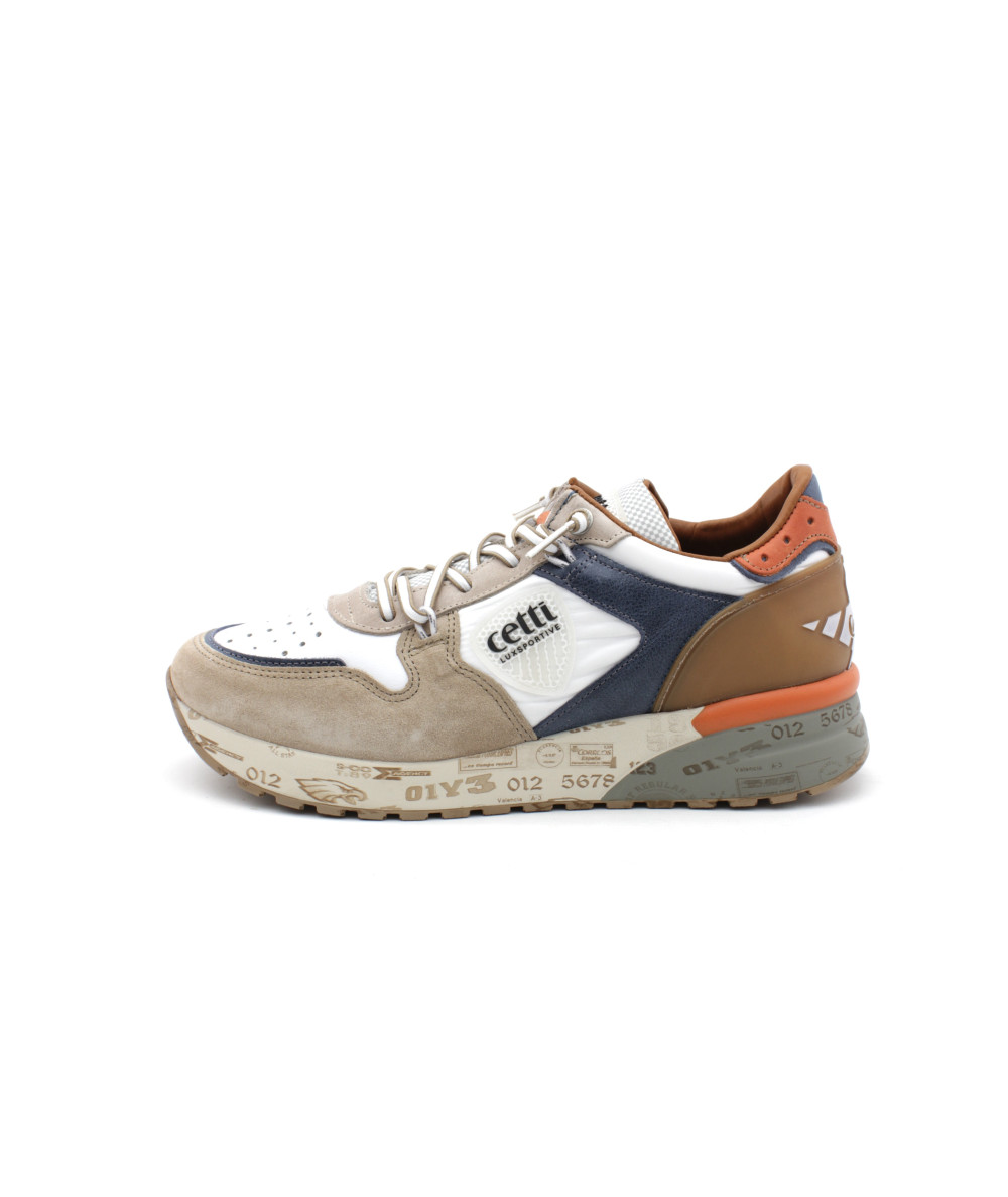 CETTI C1309 ANTE SWEET Baskets Hommes Cuir Camel Blanc | L'Empreinte