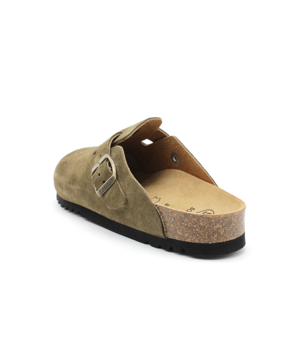 SCHOLL FAE Mules Sabot Cuir Kaki, Beige ou Marron | L'Empreinte Chaussures