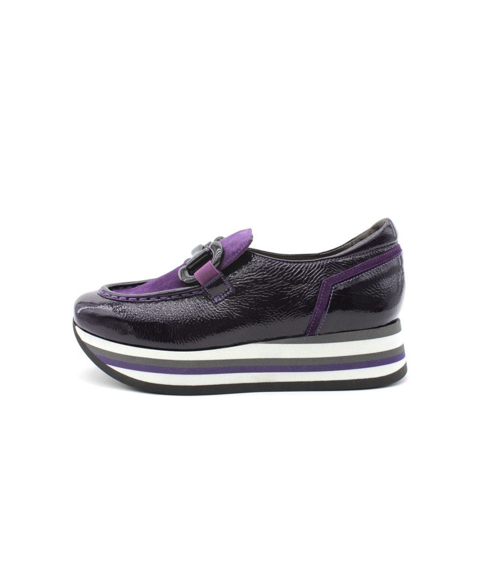 SOFTWAVES 7.78.61/15 ALINA Mocassins Cuir Vernis Violet | L'Empreinte
