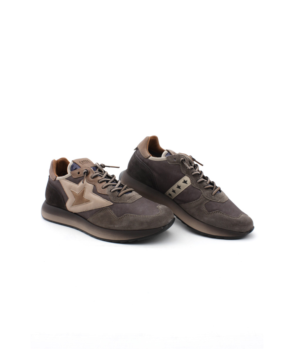CETTI C1311 ANTE AGED Baskets Hommes Cuir Taupe ou Ocre | L'Empreinte