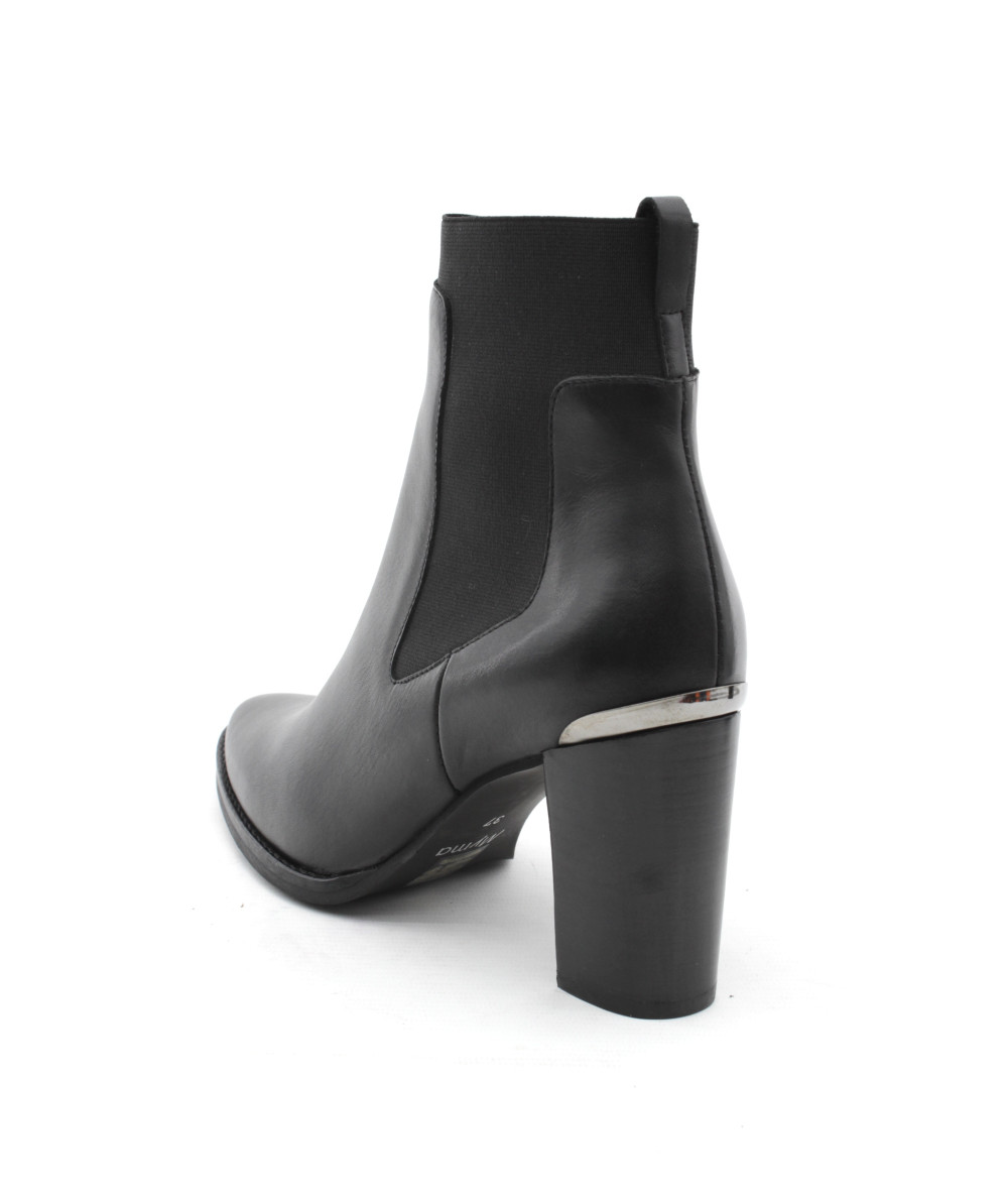 MYMA 6911/00 Bottines à Talon Élégante Cuir Noir | L'Empreinte Chaussures