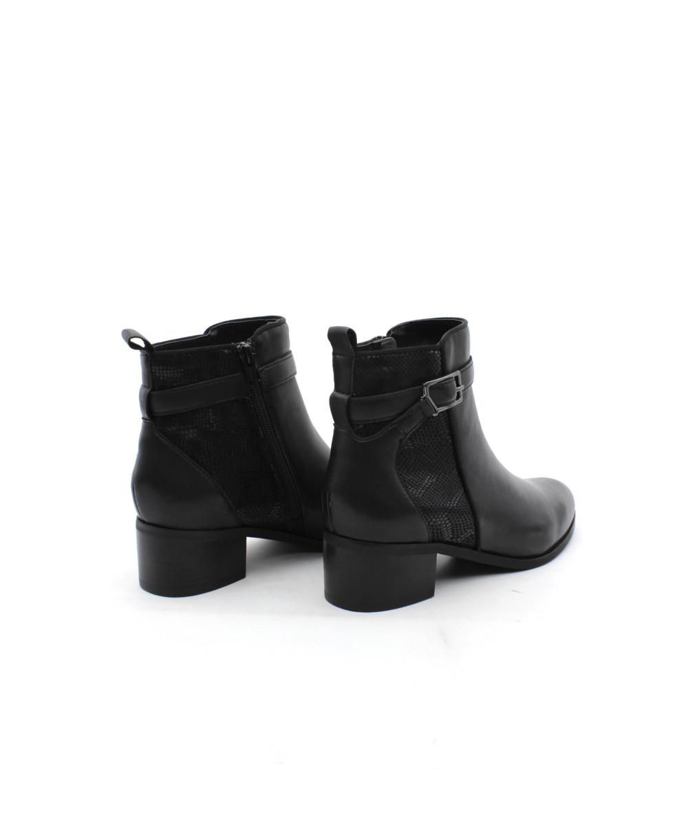 FUGITIVE RAXOU Bottines à Talon Cuir Noir | L'Empreinte Chaussures