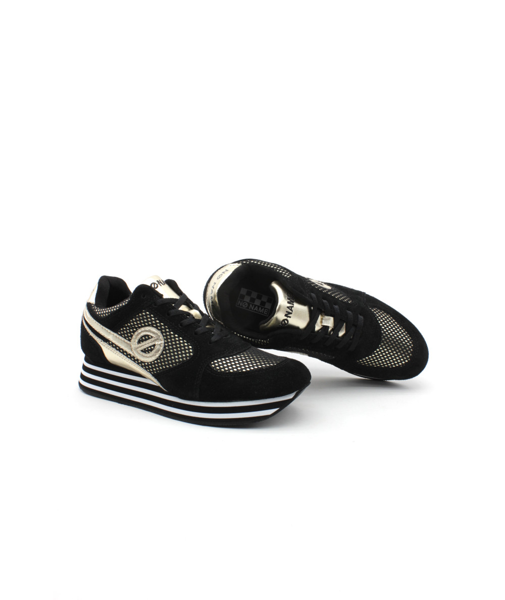 NO NAME PARKO JOGGER Baskets Cuir Noir et Or | L'Empreinte Chaussures