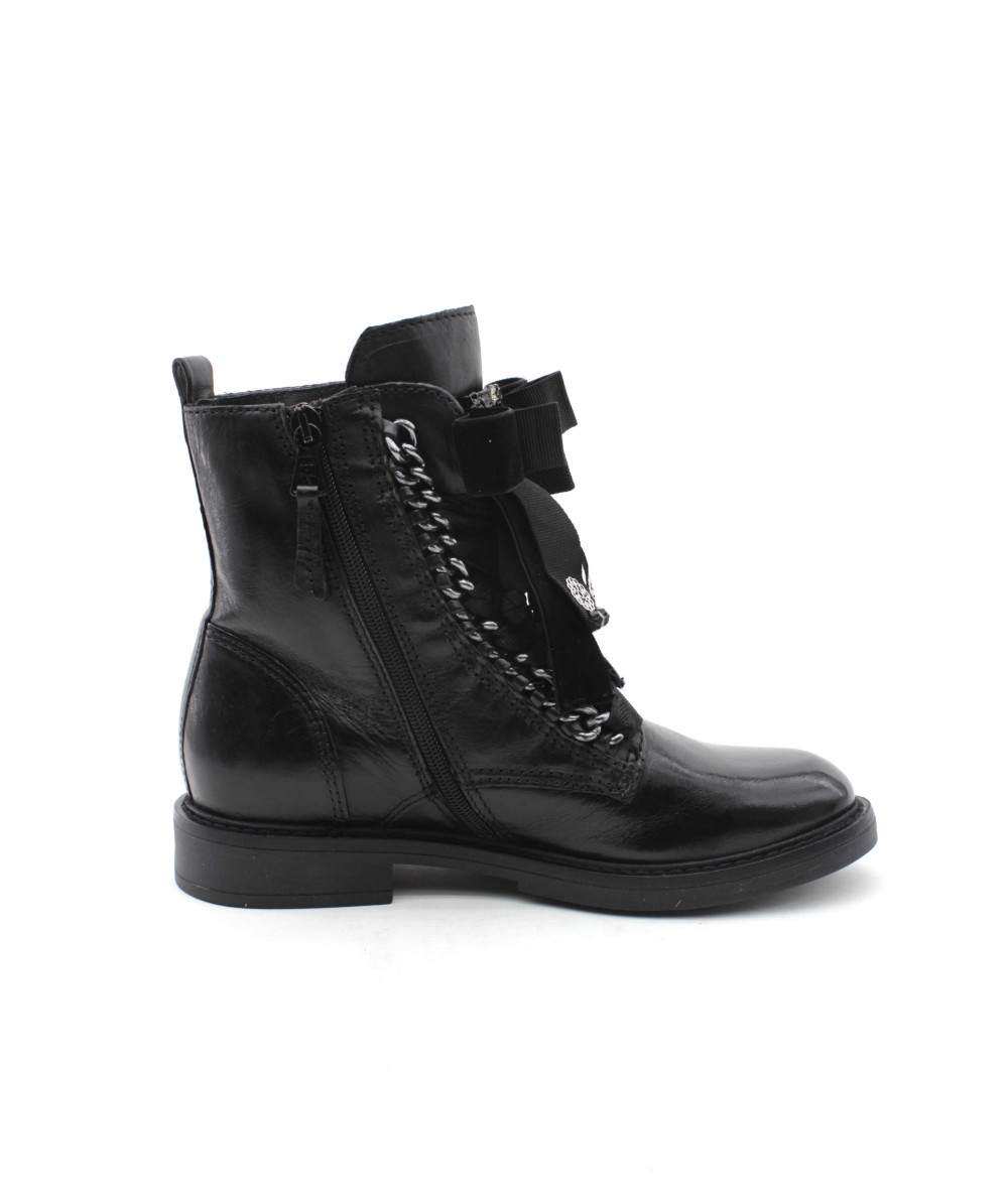 MJUS T81204 Bottines Cuir Noir Noeud Papillon | L'Empreinte Chaussures