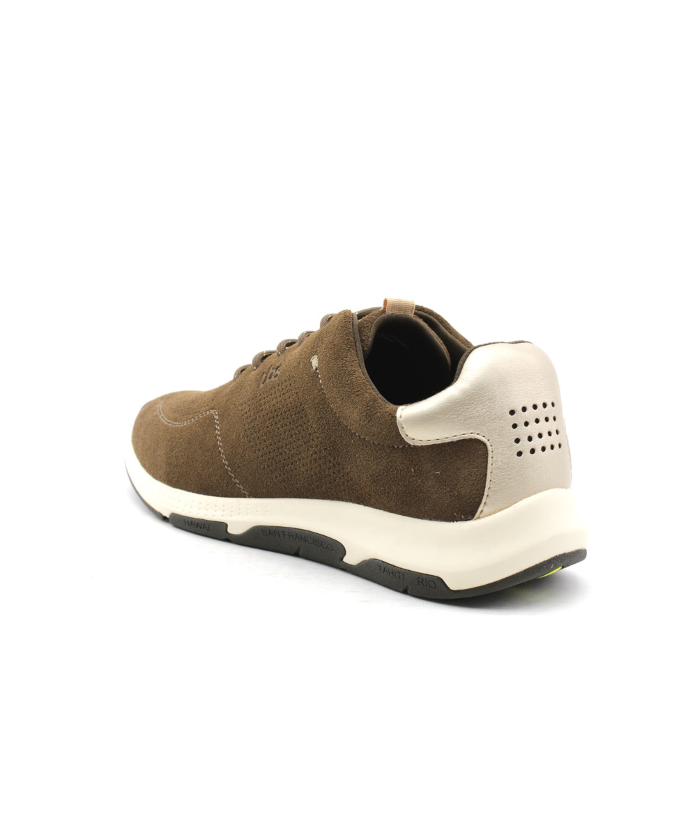 TBS JULISSA Baskets Confort Cuir Velours Kaki | L'Empreinte Chaussures