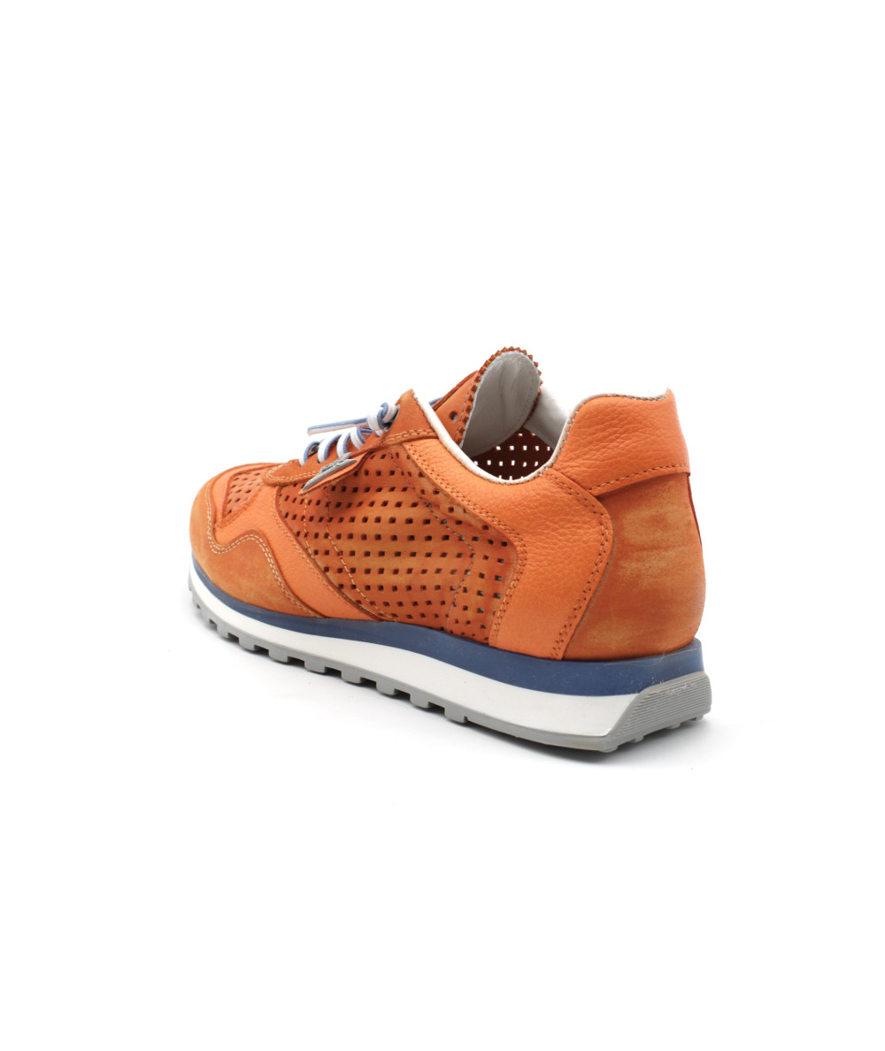 CETTI C848 Baskets Hommes Cuir Ajouré Orange | L'Empreinte Chaussures