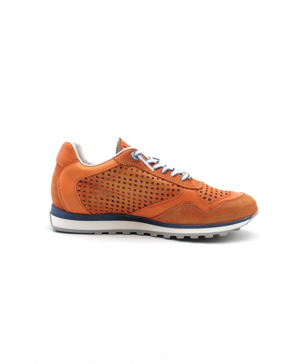 CETTI C848 Baskets Hommes Cuir Ajouré Orange | L'Empreinte Chaussures