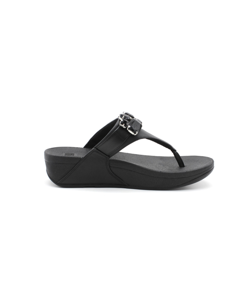 FITFLOP LULU JEWEL DELUXE Mules Cuir Noir | L'Empreinte Chaussures