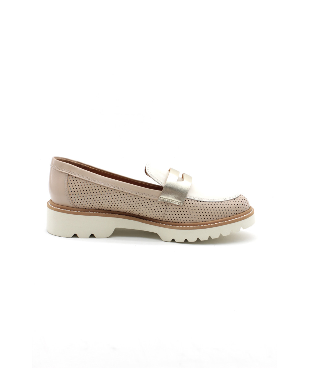FUGITIVE CYCLO Mocassins Chic Cuir Beige | L'Empreinte Chaussures